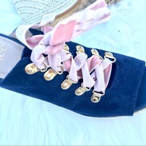 clee | Shoes | Clee Open Toe Espadrille Mule Lace Up Wedges Sz 7 | Poshmark